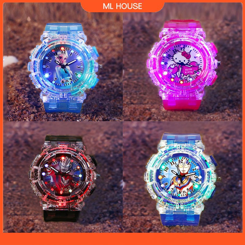 Cartoon Watch Jam Tangan LED Budak Kartun Lelaki Perempuan Kanak Analog ...