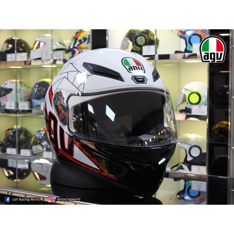 AGV K1 Shift Black White Red Helmet (Asian Fit) | Shopee Malaysia