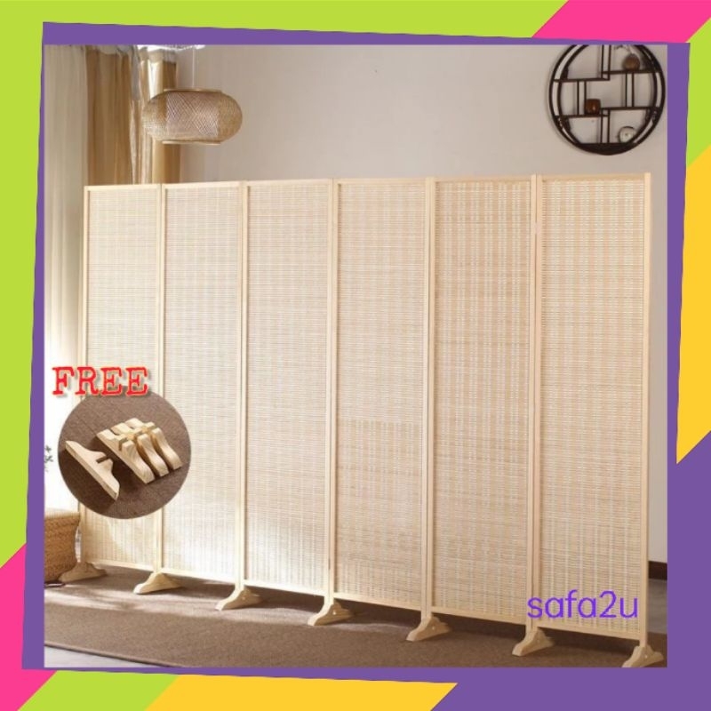 HAND MADE PARTITION Wooden Frame Bamboo Wall Partition | Bidai Buluh ...