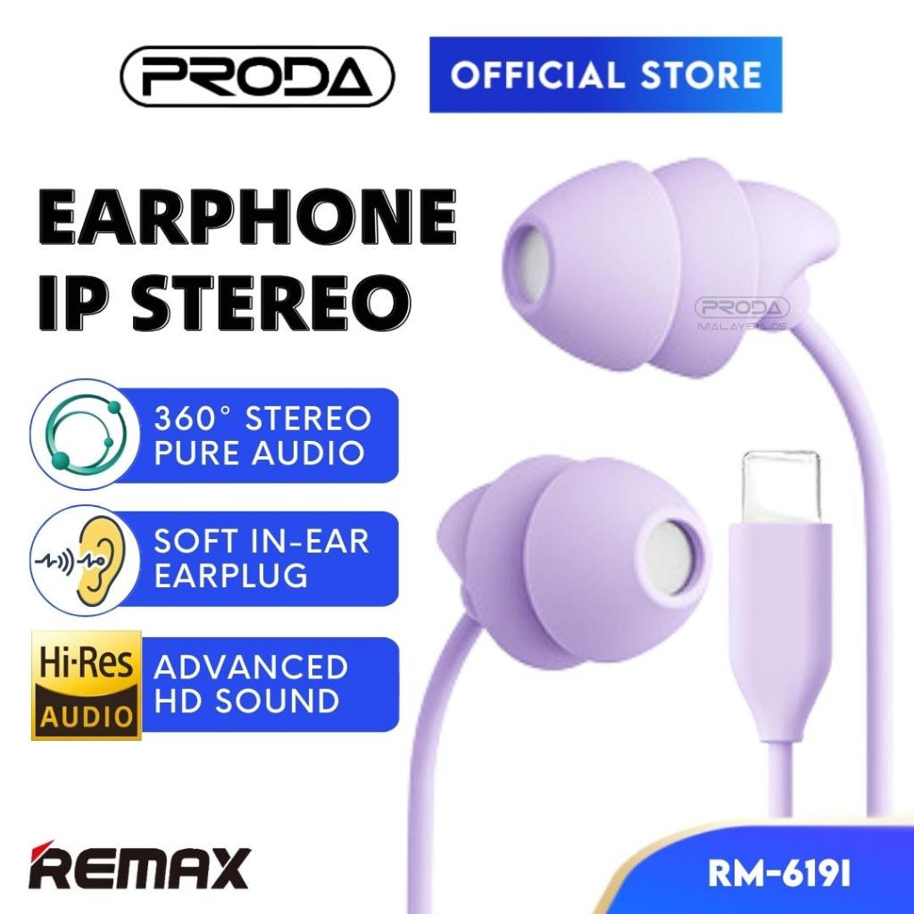 REMAX Pink Purple Sleep Earphone With HD Mic Stereo Bass Earphones ...