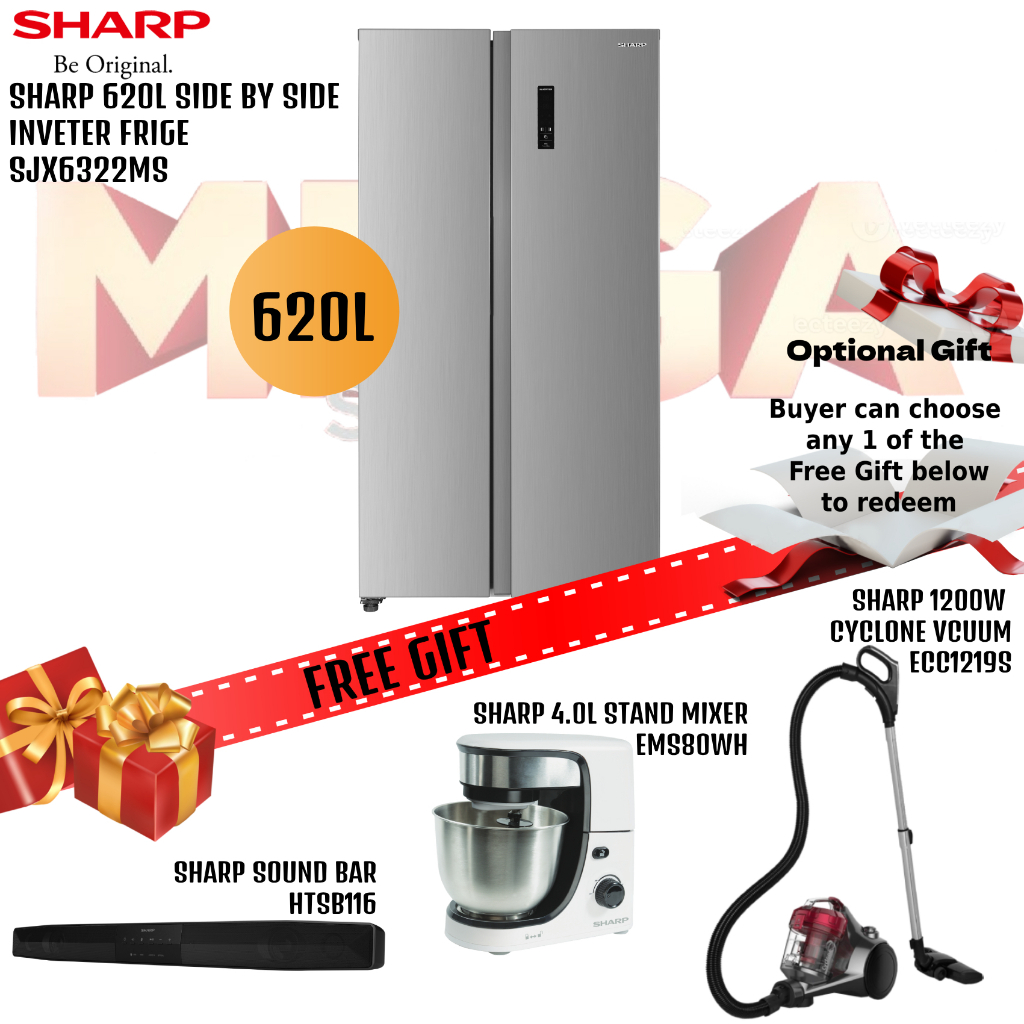 [NEW MODEL] SHARP J-TECH INVERTER 620L SIDE BY SIDE REFRIGERATOR ...
