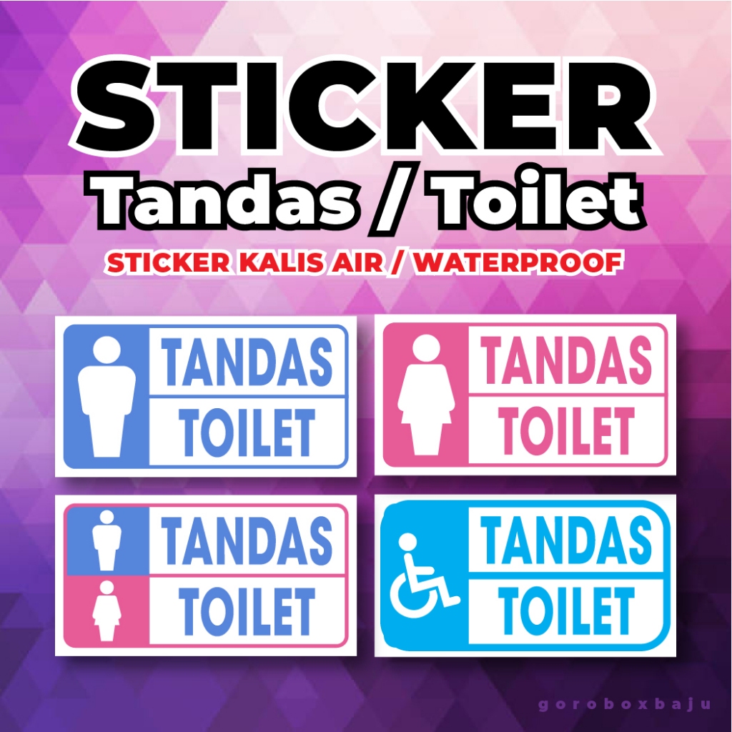 💜 Sticker Tandas Toilet / Bilik Air / Lelaki / Perempuan / Unisex / OKU ...