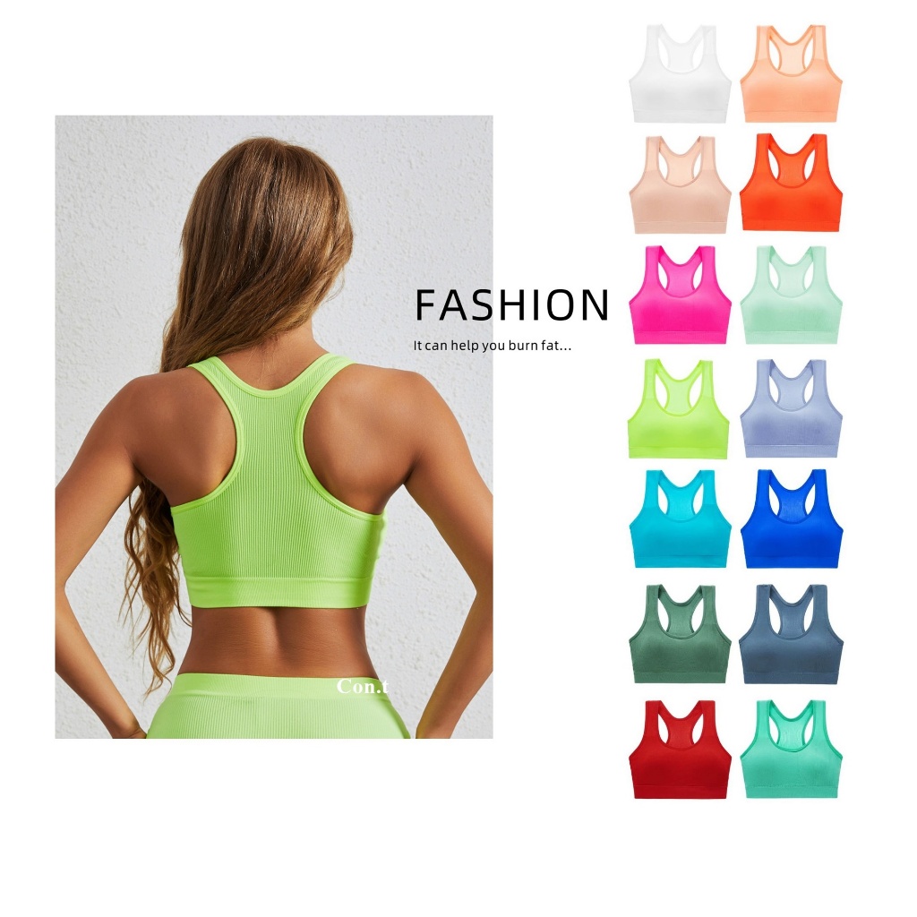 SBRA1016 Fluorescent Color Running Fitness Vest Sport Bra *16 Color ...