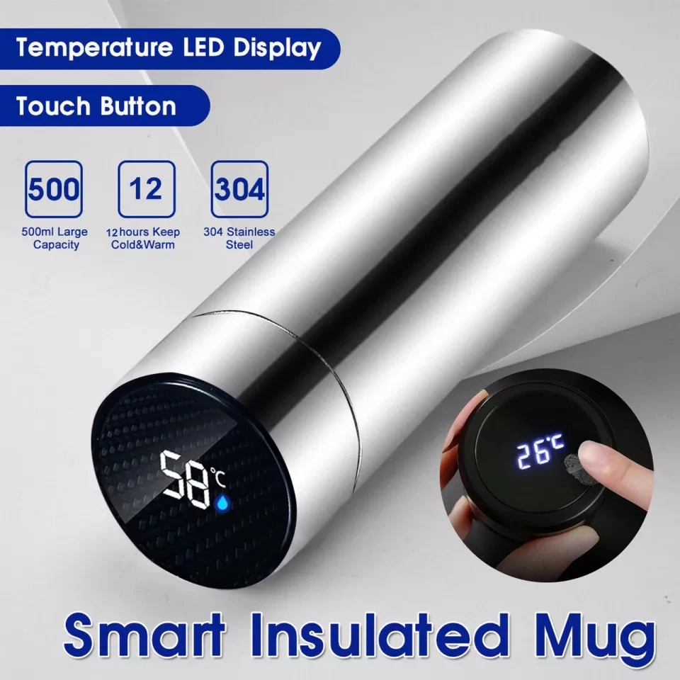 Thermos Bottle Smart Temperature Led Display Fashion Smart Temperature ...