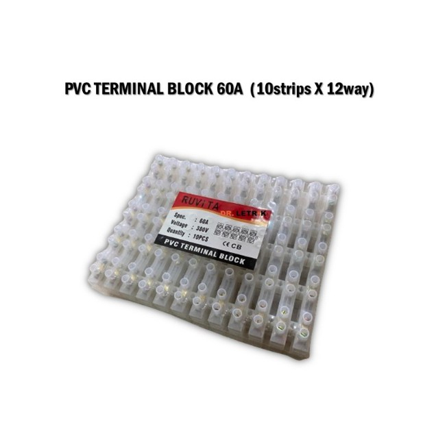 60A PVC Cable Connector Terminal Strip (10strips X 12way) | Shopee Malaysia