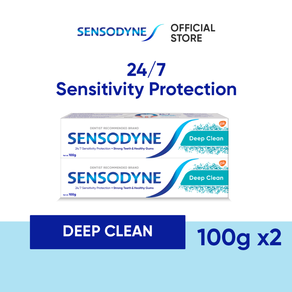 Sensodyne Toothpaste Deep Clean, 24h Sensitivity Protection, Helps ...