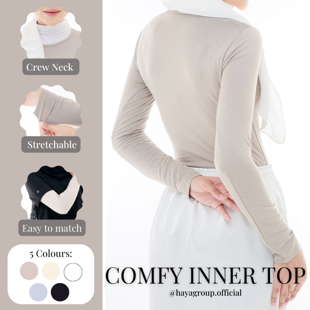 🔥Ready Stock🔥Comfy Inner Long Sleeve Top Sejuk Inner Crew Neck Baju ...