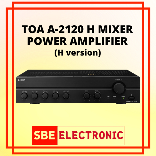 TOA Amplifier A-2120 120Watt Mixer Power Amplifier H Version (A2120 ...