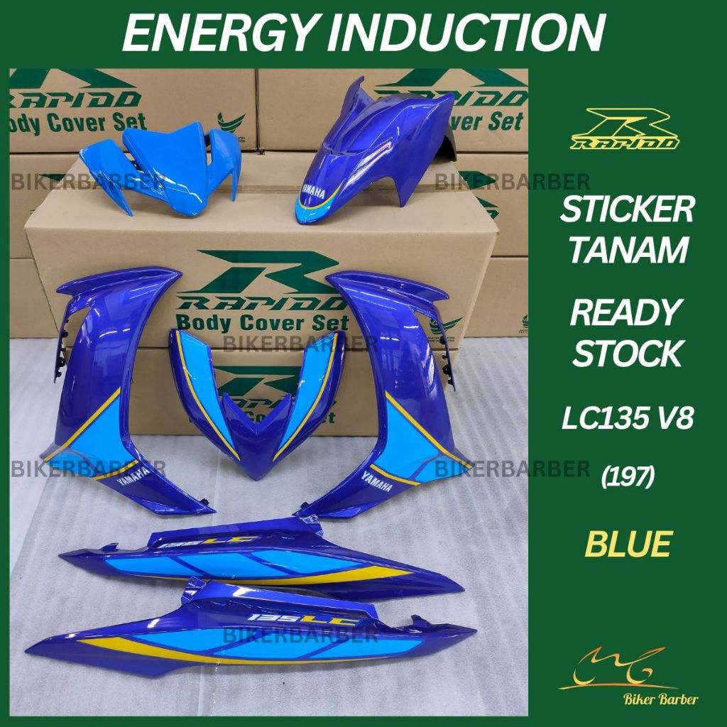 RAPIDO Cover Set Yamaha Lc135 V8 Energy Induction (197) Blue Body ...