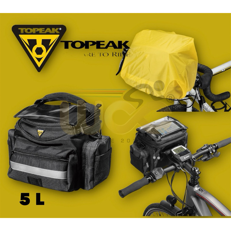 TOPEAK TOURGUIDE HANDLEBAR BAG ART NO: TT3021B 5 LITER CAPACITY RAIN ...