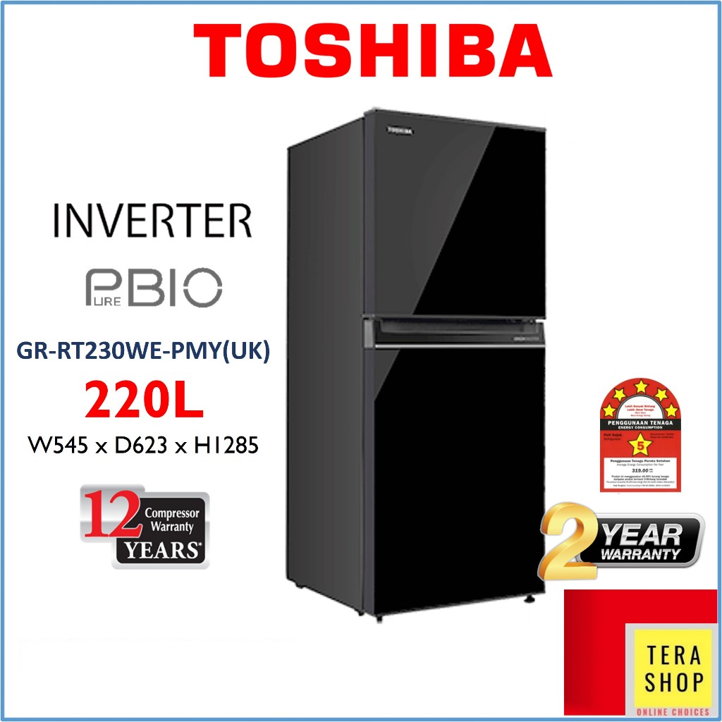 Toshiba RT230 220L 280L Inverter Fridge Refrigerator Peti Sejuk ...