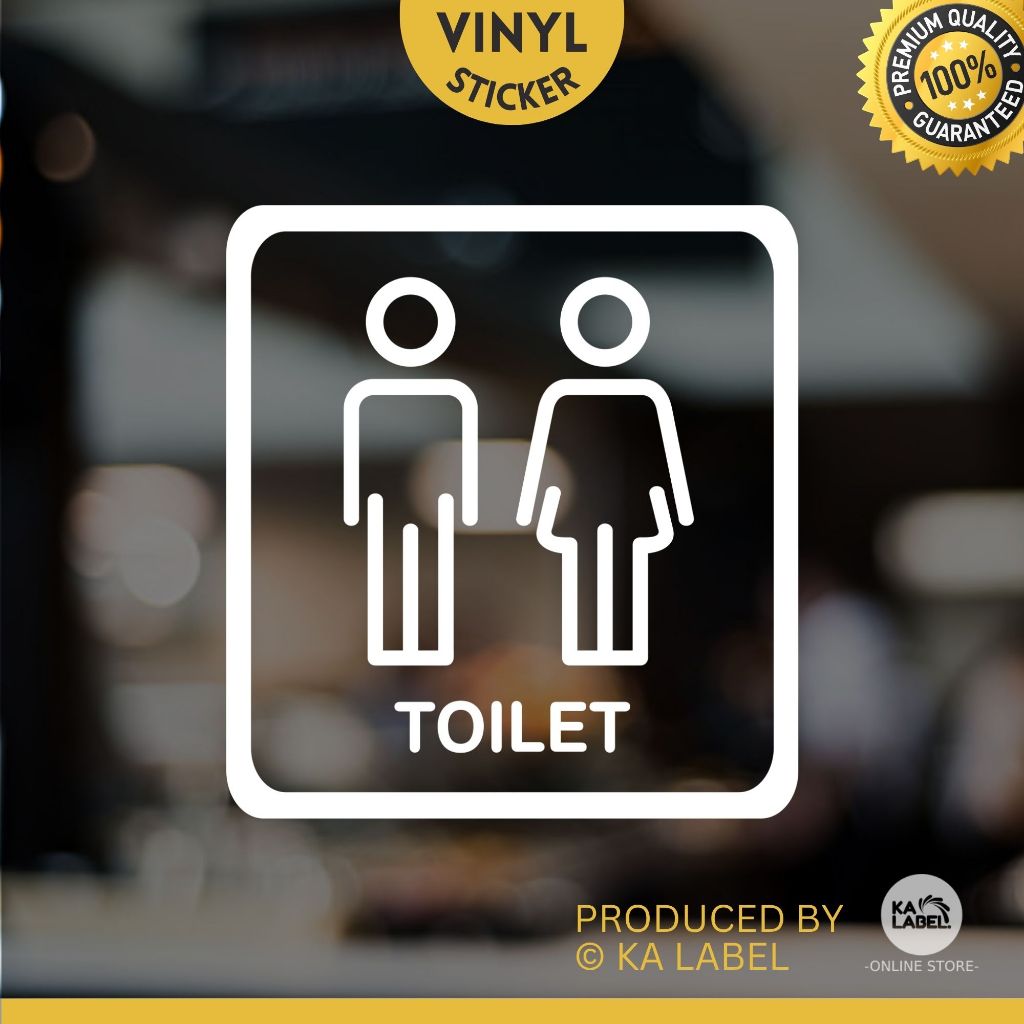 (Ready Stock) Toilet Sign Sticker Home / Office / Shop Vinyl Sticker ...