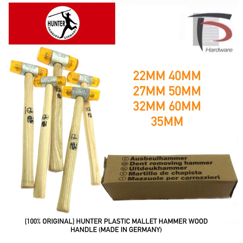 [100% ORIGINAL] HUNTER PLASTIC MALLET HAMMER WOOD HANDLE (MADE IN ...