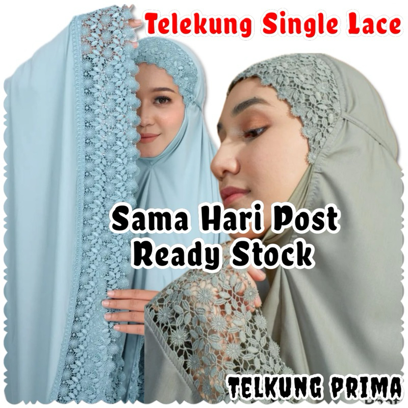 🔥Ready Stock🔥 Telekung New Bunga Plain Single Lace | Shopee Malaysia