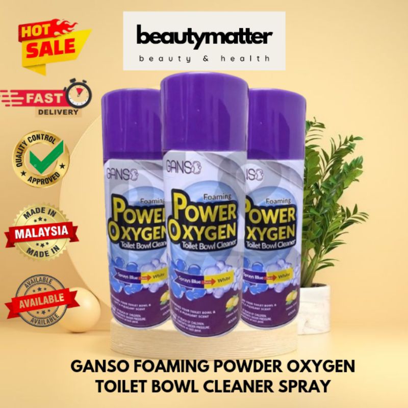 GANSO FOAMING POWER OXYGEN TOILET BOWL CLEANER SPRAY CUCI TANDAS BERSIH ...