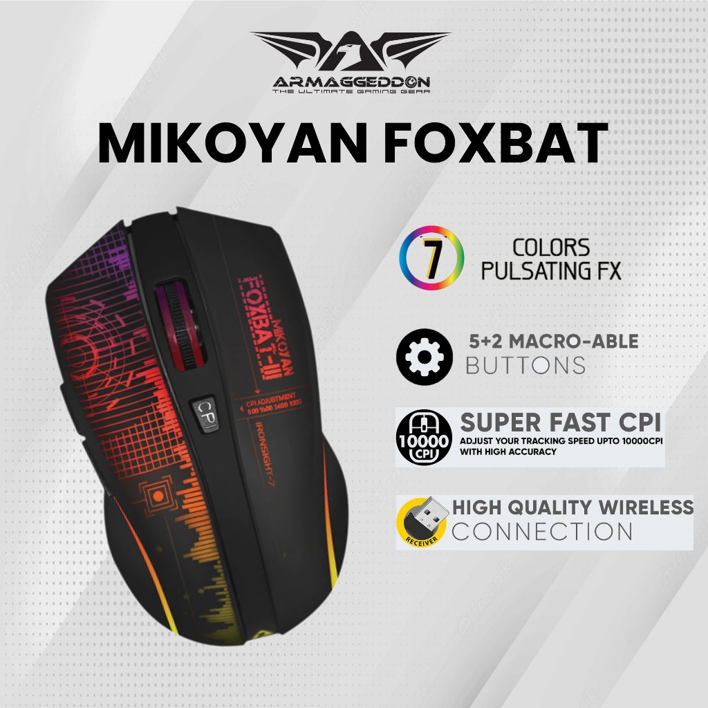 Armaggeddon Wireless Gaming Mouse Mikoyan Foxbat 3 Ironsight 17/Kevlar ...