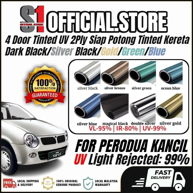 Perodua Kancil 4 Door Tinted UV 2Ply Siap Potong Tinted Kereta Dark ...