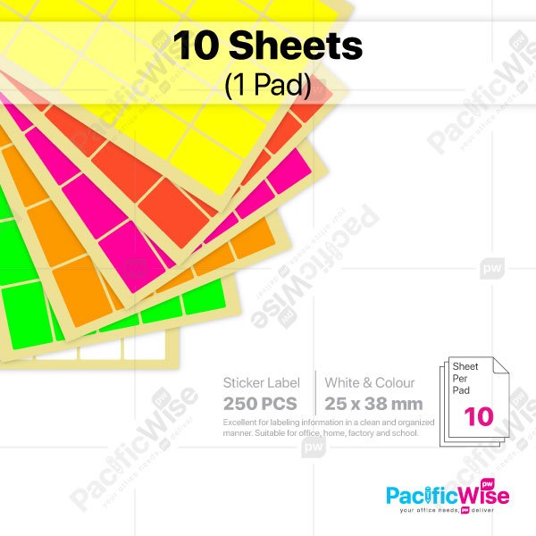 Rectangle Sticker Label/Label Pelekat Segi Empat/Sticker Label/25mm x ...
