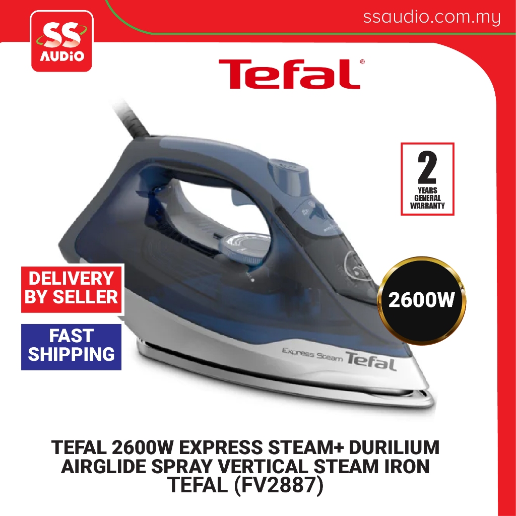 TEFAL FV2887 2600W EXPRESS STEAM+ DURILIUM AIRGLIDE SPRAY VERTICAL ...