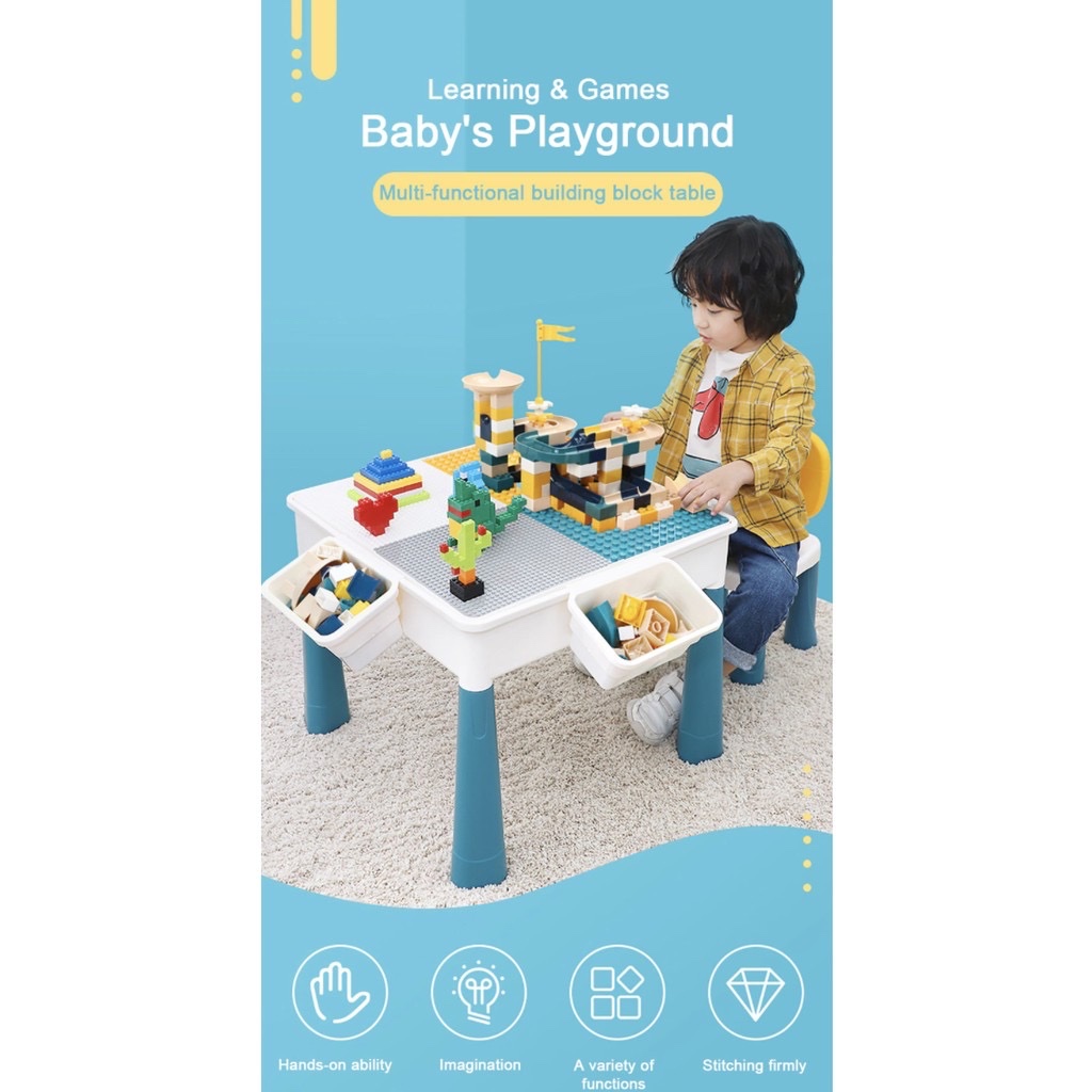 🔥Multi Function Children Building Blocks Table | Learning Playing Study ...