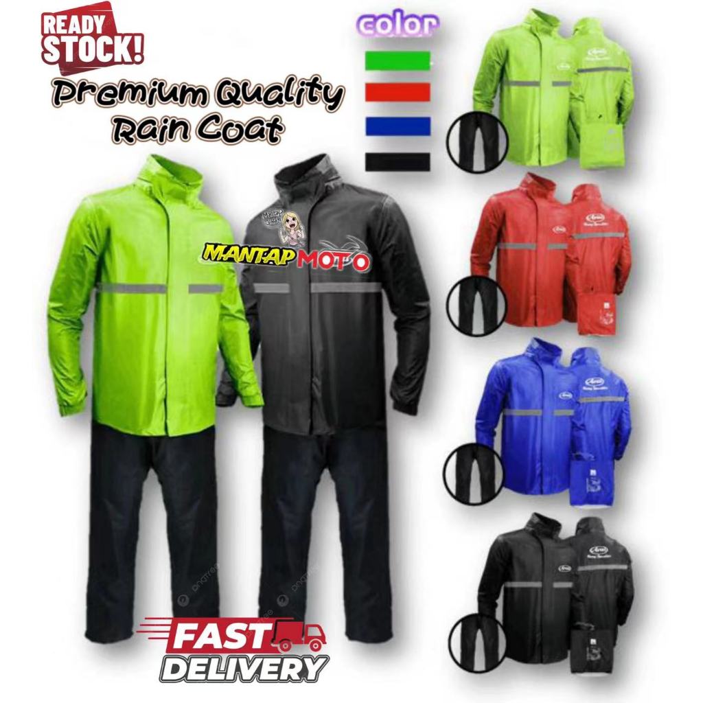 PREMIUM QUALITY Aräi Rain Coat Motorcycle S TO 8XL Baju Hujan Motor ...