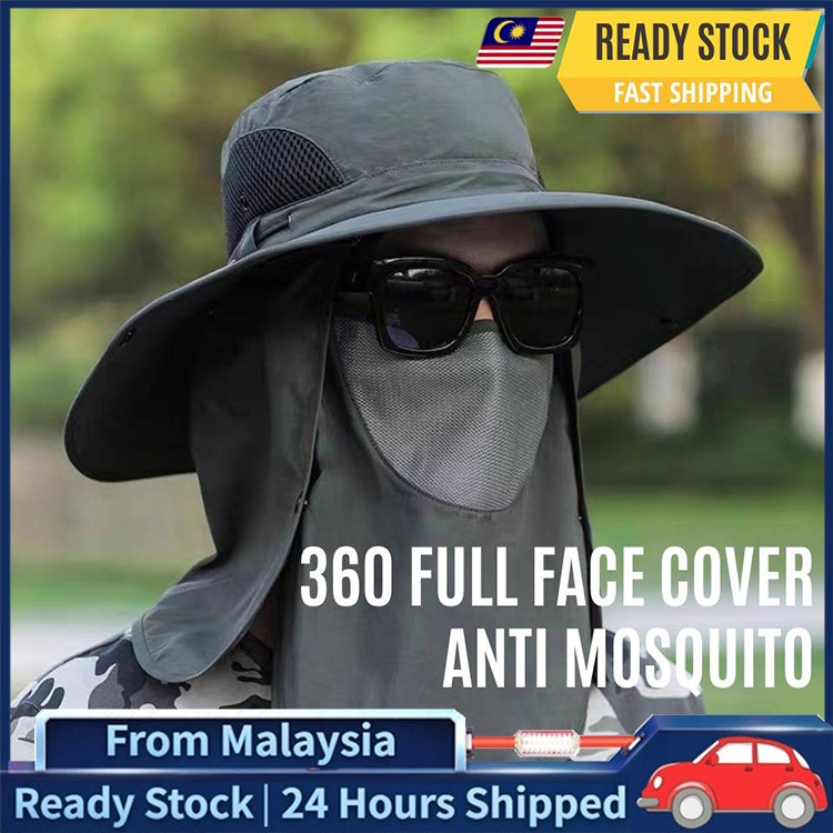 HOT SALES🔥Outdoor Windproof Sun Hat with Ice Sleeve Hiking Hat Face ...