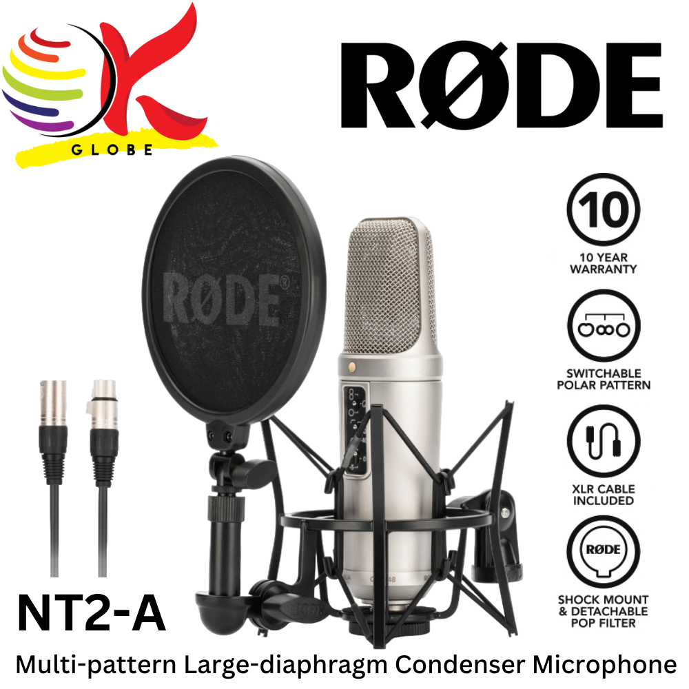RODE NT2-A MULTI-PATTERN LARGE DIAPHRAGM CONDESER MICROPHONE WITH SHOCK ...