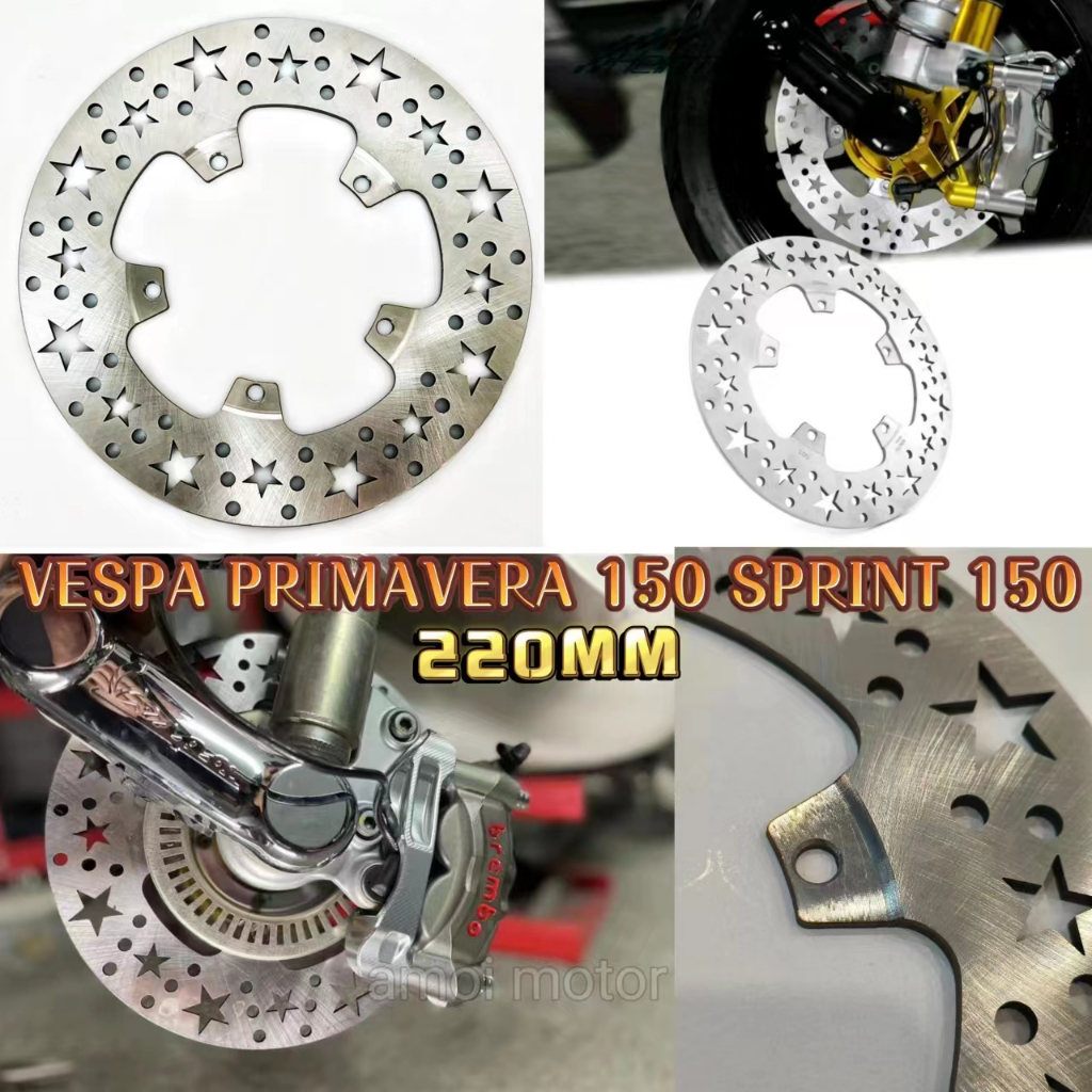 VESPA SPRINT 150 PRIMAVERA 150 FRONT DISC PLATE 220MM BRAKE DISC PLATE ...