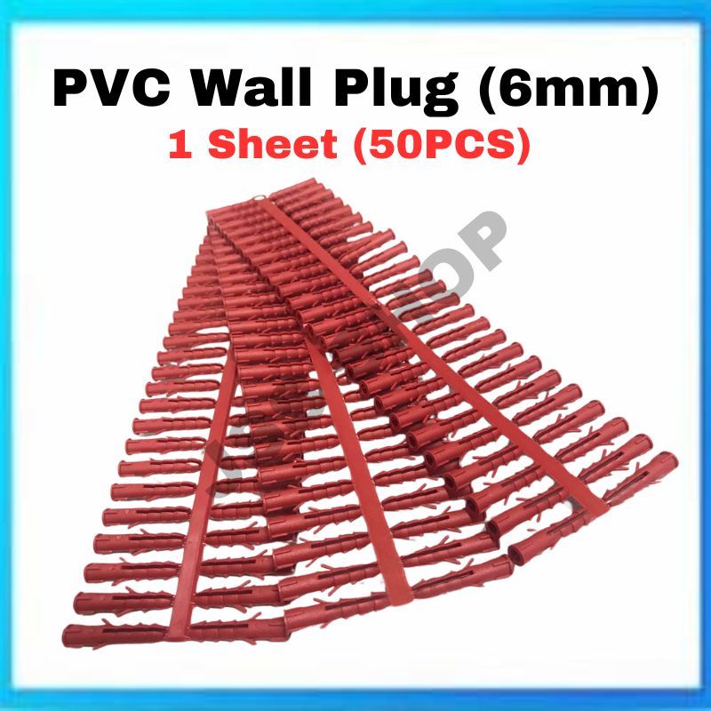 Red PVC Wall Plug 6mm (50 Pcs / Sheet) | Shopee Malaysia