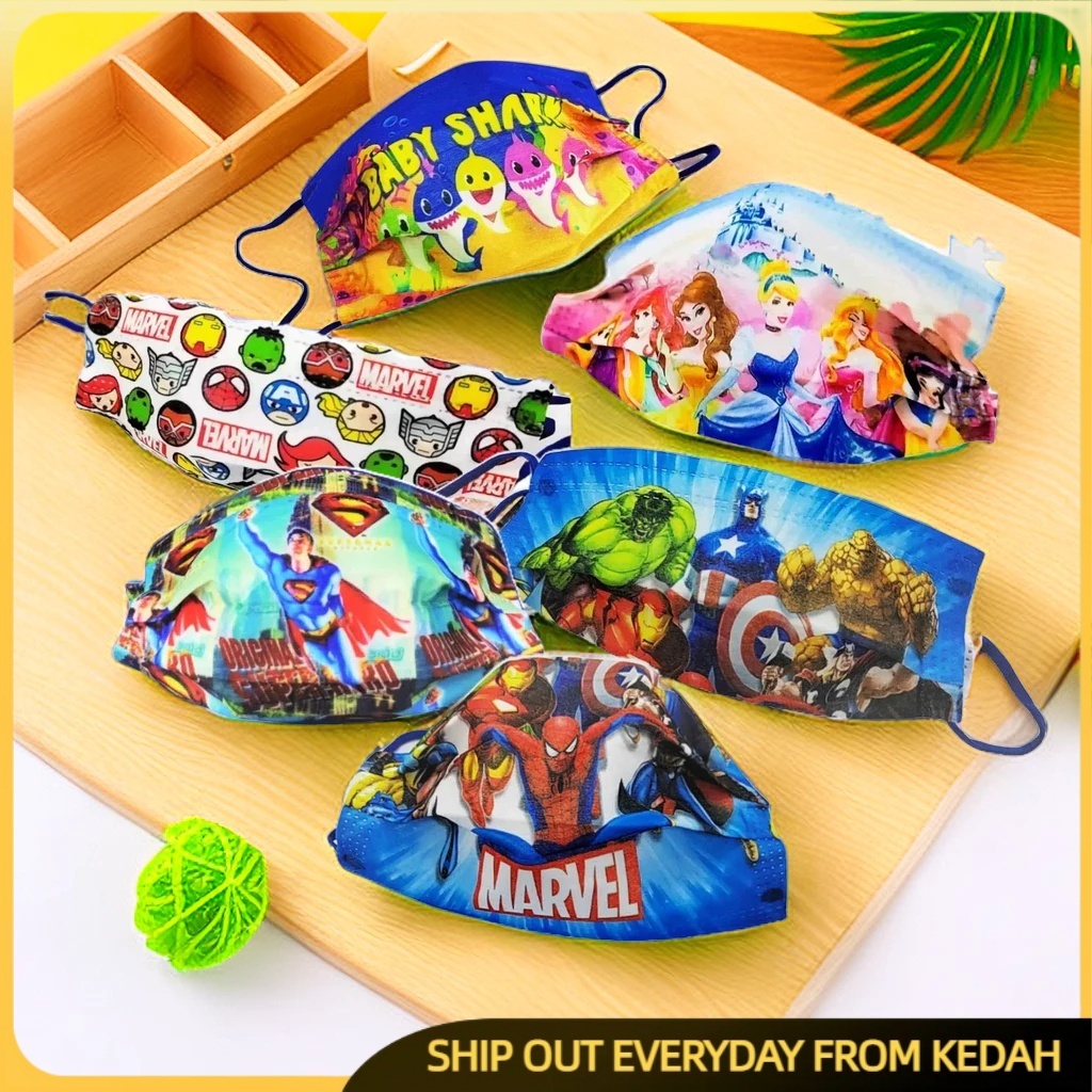 50pcs Kids Face Mask Budak Cartoon Child Mask Anime Design Pelitup Muka ...