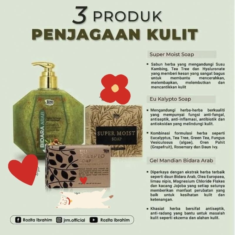JRM SUPER MOIST EU KALYPTO SOAP GEL MANDIAN BIDARA ARAB JAMU RATU ...