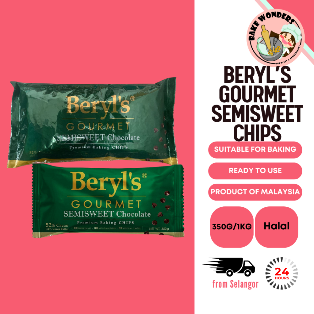 Beryls Gourmet Semisweet Chips/Baking Chips/Topping Chips/Chocolate chips/Separa manis coklat ...