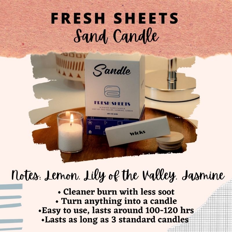 Fresh Sheets - Scented Sand Candle | Shopee Malaysia