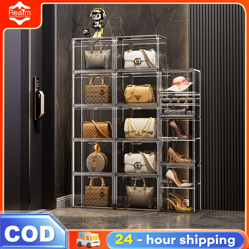 Transparent Stackable Storage Box AirColumn Display Box Handbag Storage ...