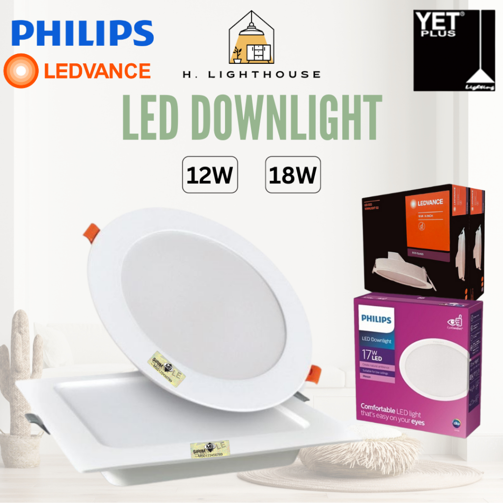 [SIRIM] PHILIPS MESON OSRAM YETPLUS -LED Downlight 12W 13W 17W 18W ...