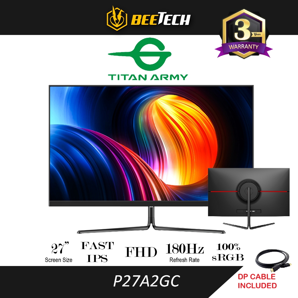 Titan Army 27 inch Fast IPS 180Hz 1ms Gaming Monitor (P27A2GC) | Shopee ...