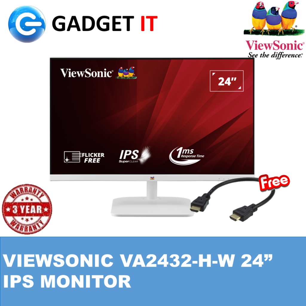 VIEWSONIC VA2432-H-W / VA240A-H / VA24G1-H 24" 1msFHD IPS MONITOR ...
