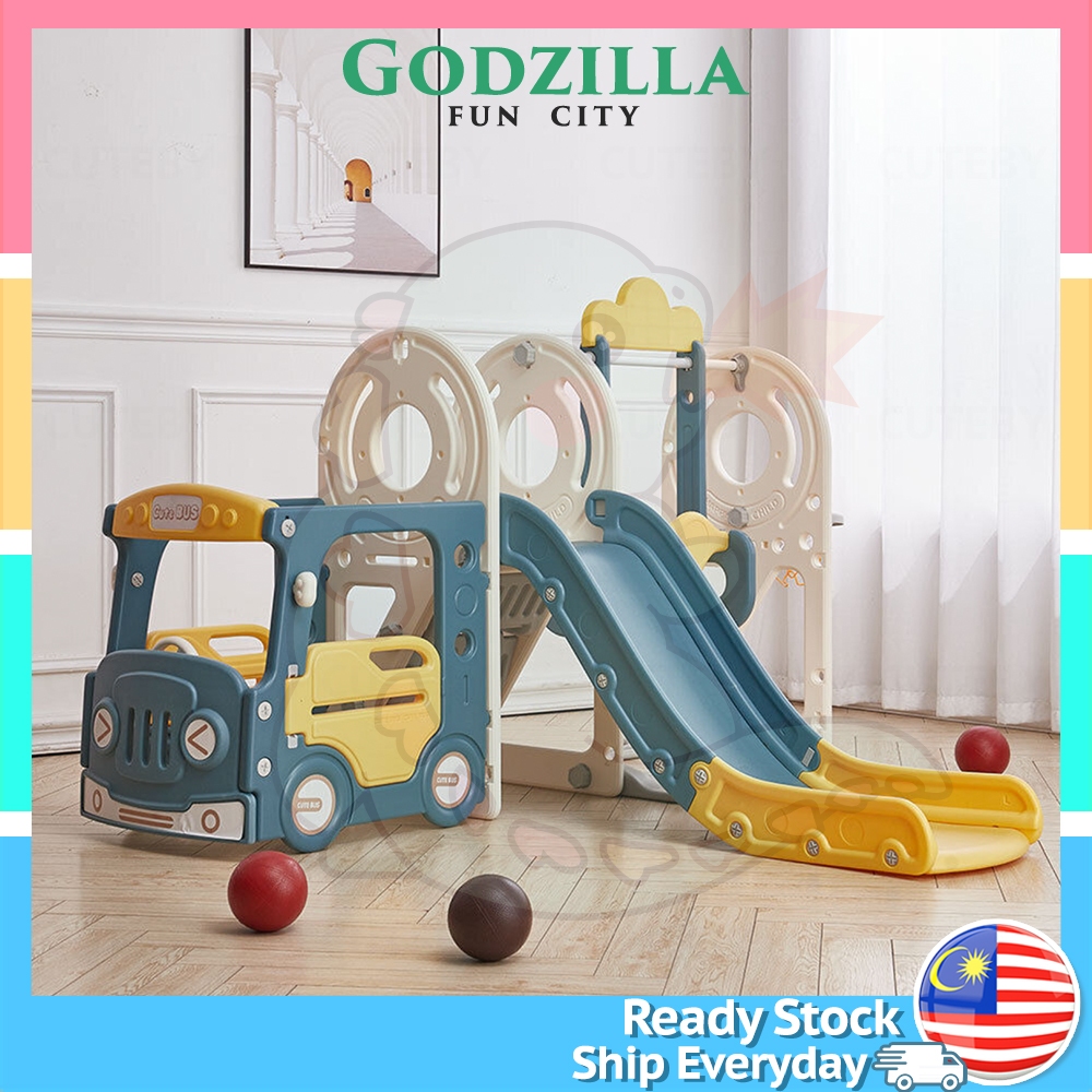 3 in 1 mini BUS PLAYGROUND indoor outdoor slide swing | Shopee Malaysia