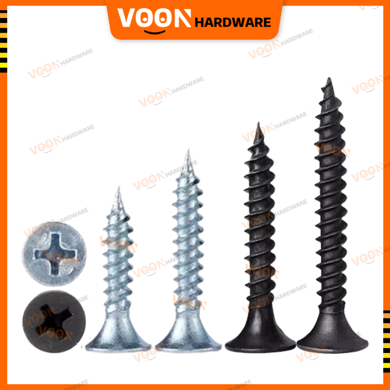 VOON DW-ZPH/GPH #6 White/Black Drywall Screw (1Pack) 3.5mm Bugle Head ...