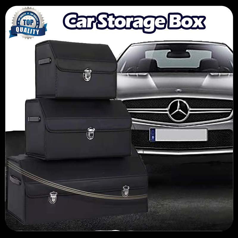 Benz BMW🔥72L/55L Car Trunk Storage Box Fine PU Leather foldable Car ...