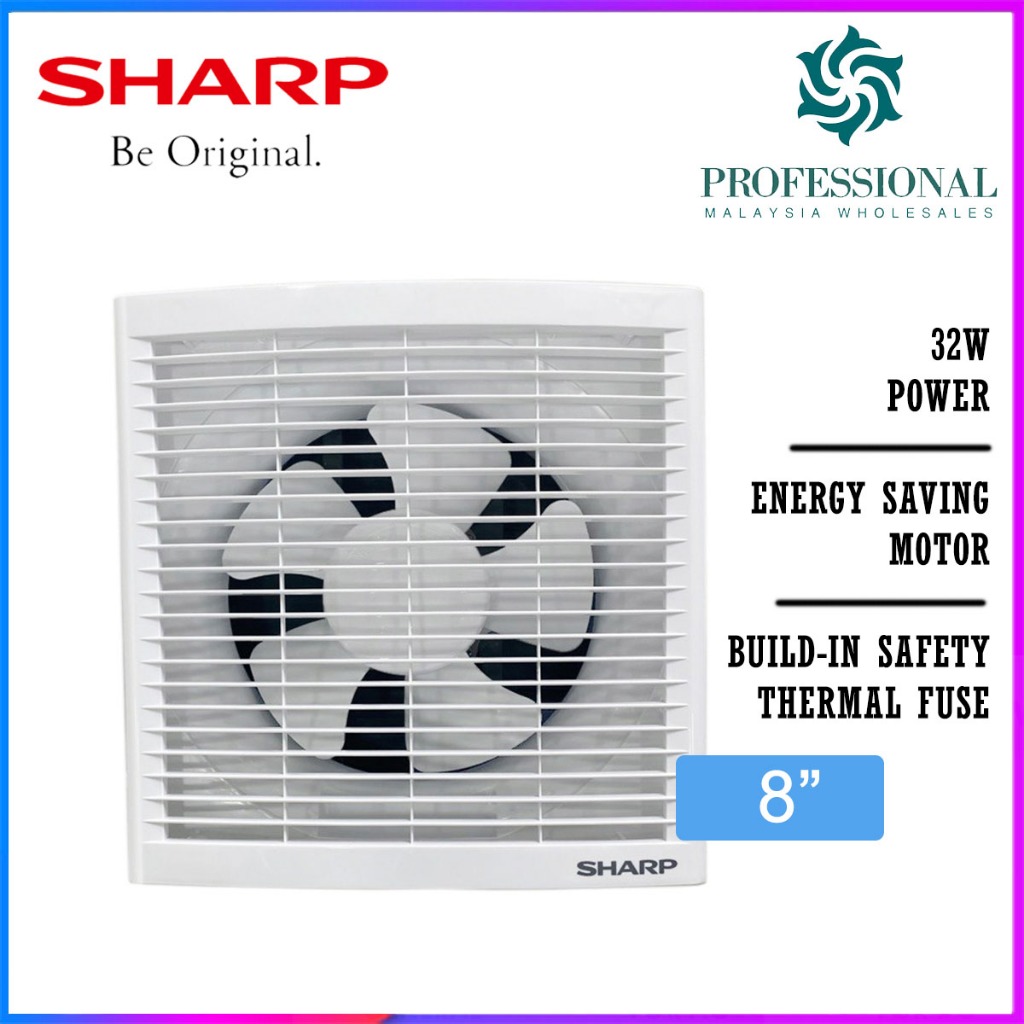Sharp Exhaust Fan 8"/ 10'' with Safety Thermal Fuse GVE200W GVE250W ...