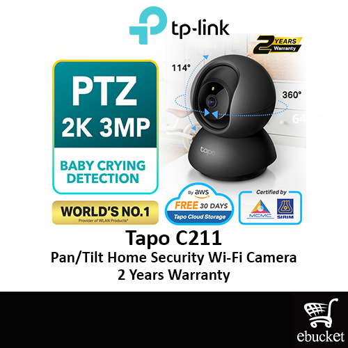TP-Link Tapo WiFi CCTV C211 Pan/Tilt 360 Degree Night Vision 2 Way Audio | Shopee Malaysia