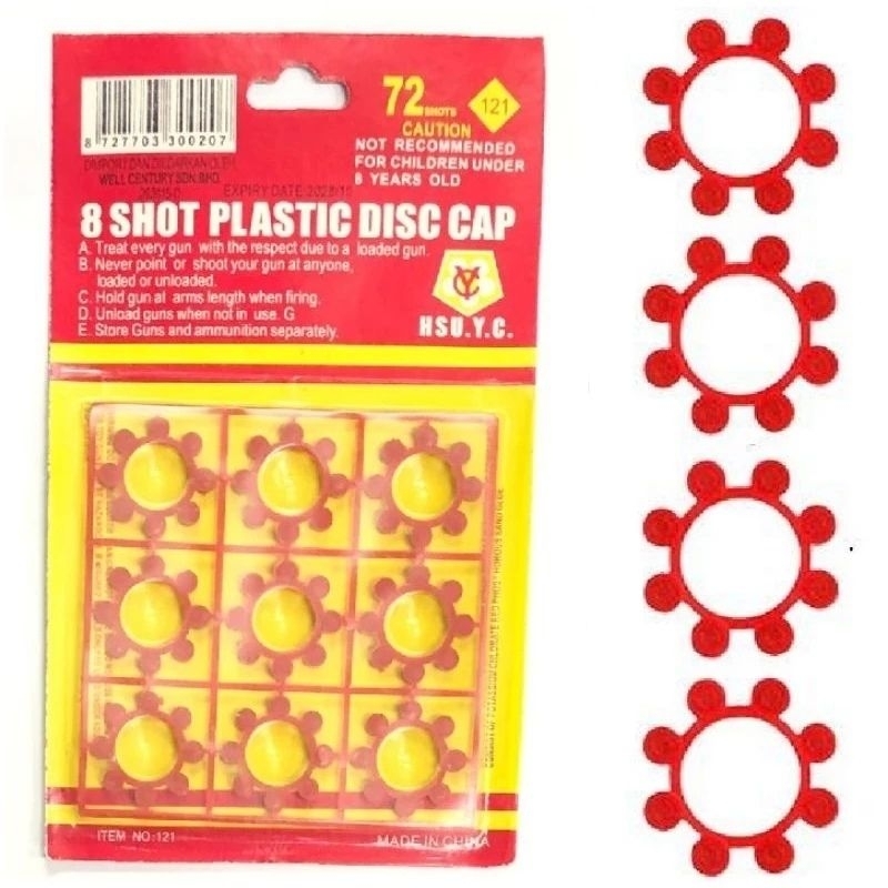 Ready Stock Premium Quality Cap Gun 9 Pcs Bullets Disc Cap (Bullets ...