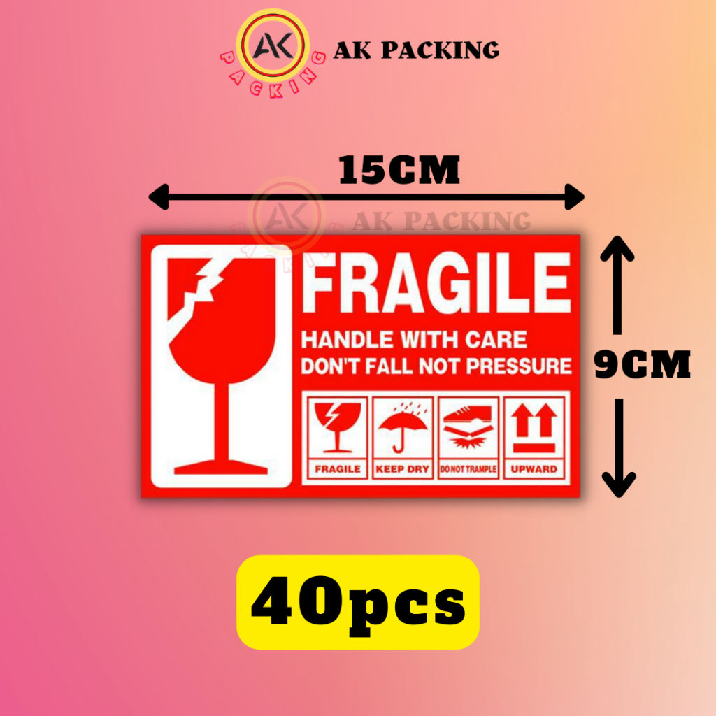 Fragile Sticker Urgent Sticker Mudah Pecah Murah Warning Label Fragile ...