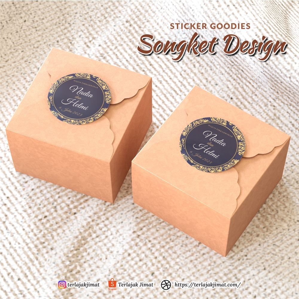 New Design | Design Songket | Sticker Kahwin 100pcs / Wedding Sticker ...