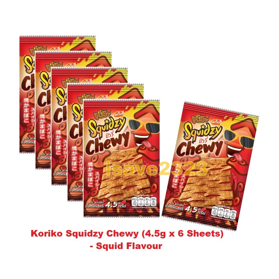 [HALAL] Koriko Squidzy Chewy (4.5g x 6 Sheets) - Squid Flavour | Shopee ...