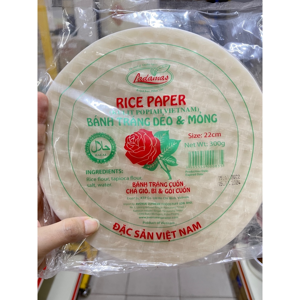 Ladamas Vietnam Spring Roll Rice Paper Sheet / Kulit Popia Vietman ...