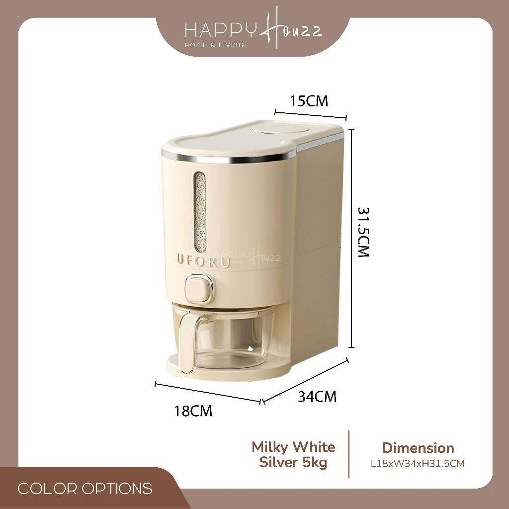 【READY STOCK】HAHO Slim Rice Dispenser Bekas Beras Kitchen Organiser ...