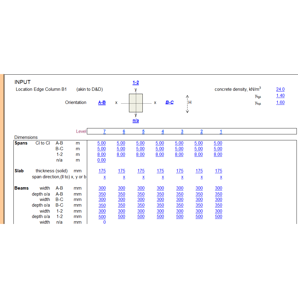 Reinforced Concrete Column Load Take Down and Design Excel Spreadsheet ...