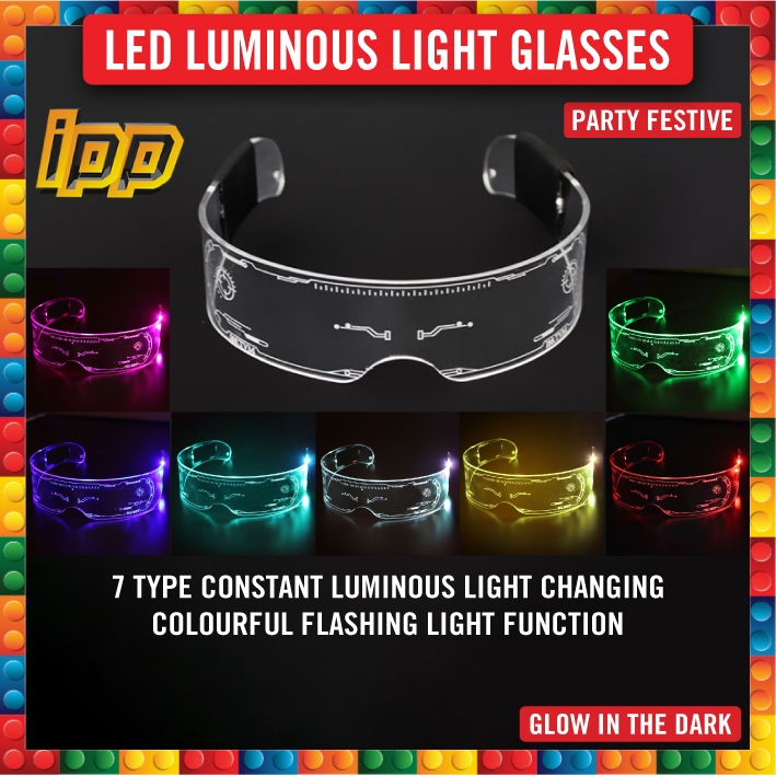 LED Luminous Glasses / Party Colorful Light Up Glasses | Shopee Malaysia